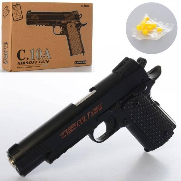 Пистолет детский металлический на пульках C10A купить в Харькове ...