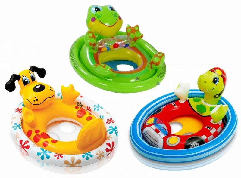 Детский надувной плотик - круг с прорезями для ног "Зверята" 59570 ...