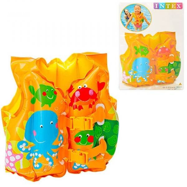 Жилет надувной для плавания с рыбками Intex 59661. Хит продаж! купить в ...