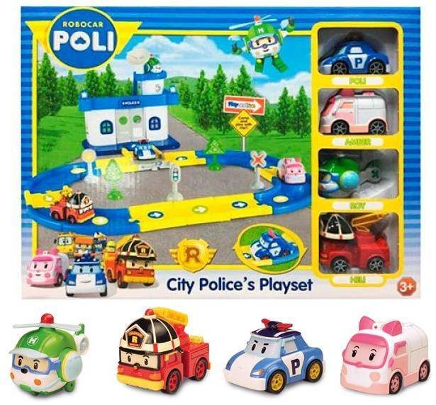 Гараж с робокарами Robocar Poli с Роем, Гелли, Эмбер и Поли LS001 ...